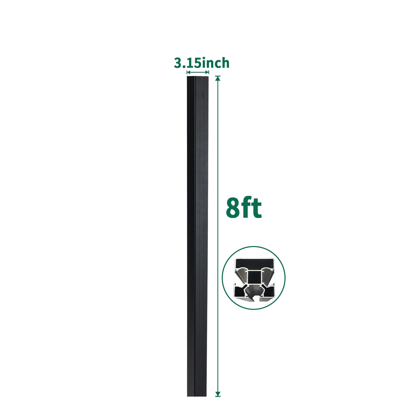 8 ft In-Ground Gate Post for Heavy-Duty Composite & Aluminum Gates ...