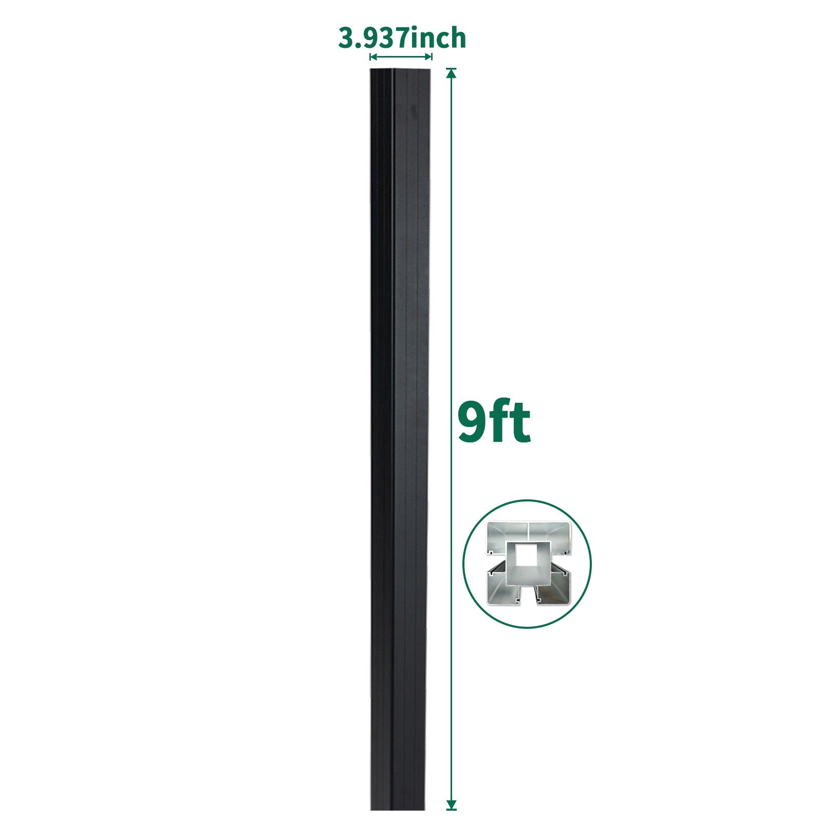9 ft In-Ground Gate Post for Heavy-Duty Composite & Aluminum Gates ...