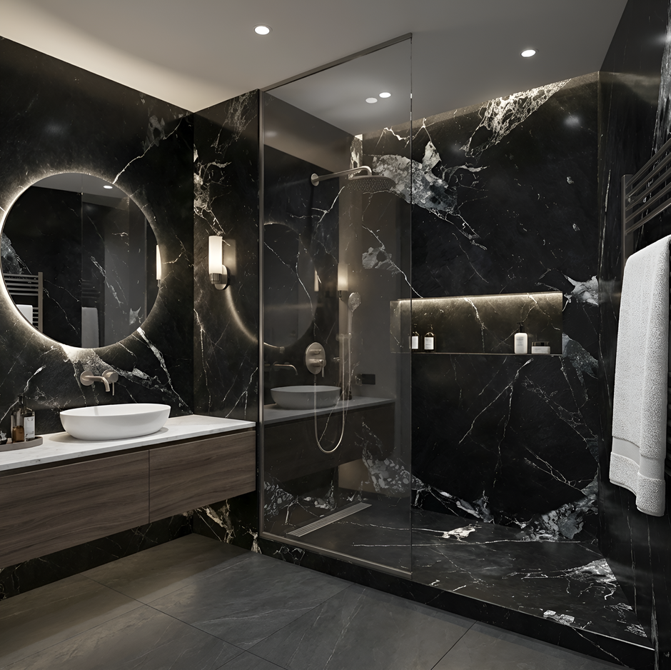 Luxe Gold Vein Marble PVC Wall Panel 4×8 ft | UV Protected, Waterproof ...