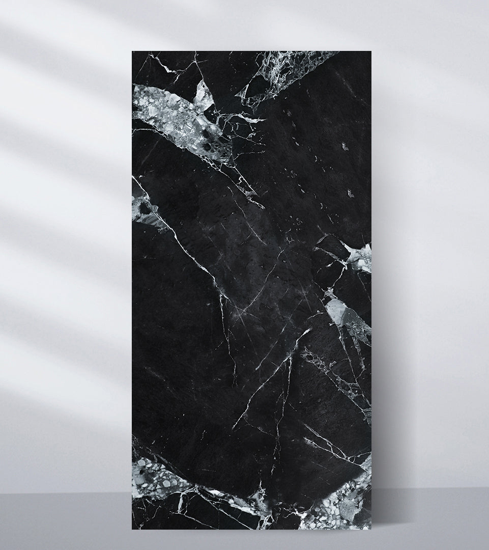 Black and White Marble PVC Wall Panel 4x8 ft | UV Protected, Fireproof ...