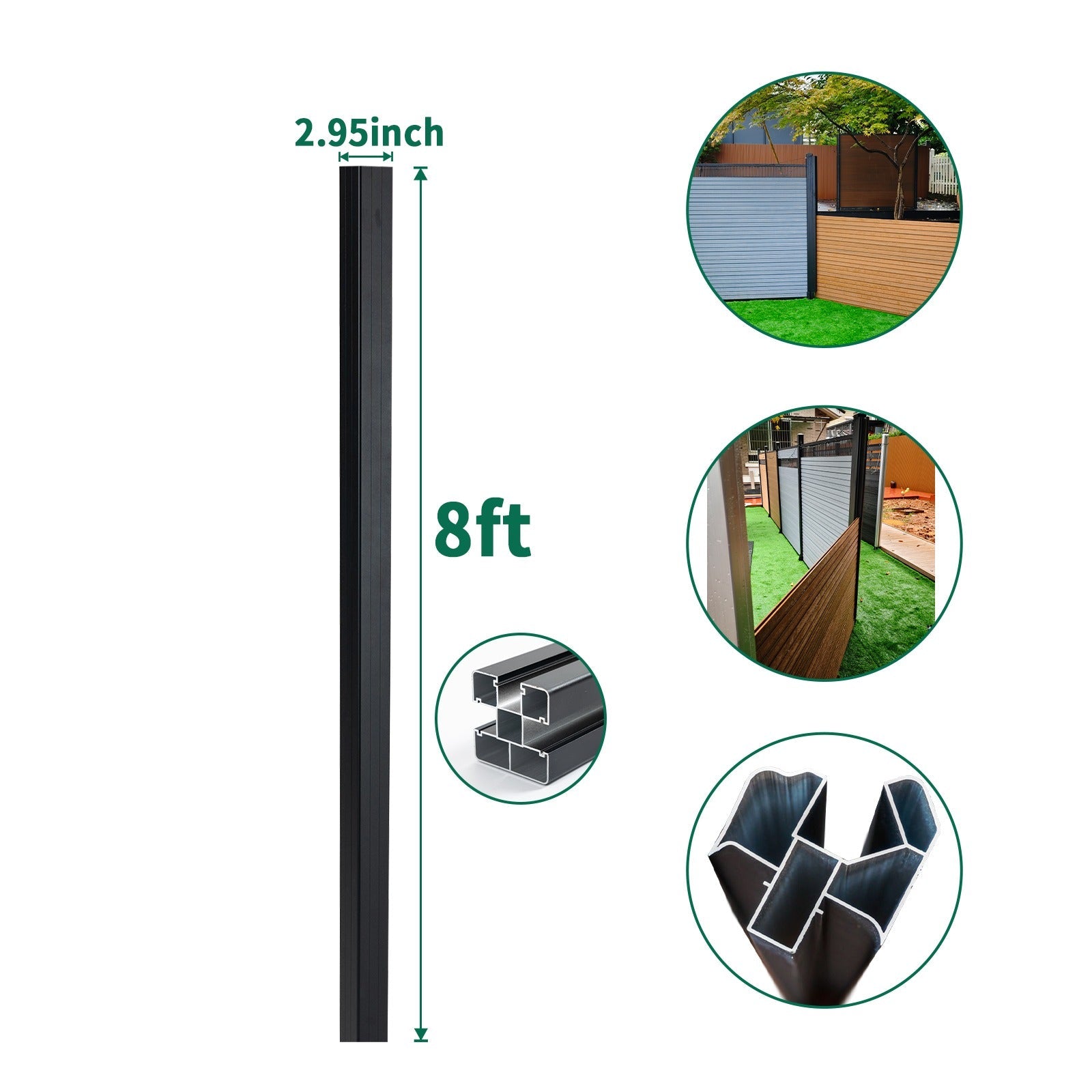 6 ft Adjustable Angle Corner Post for Composite & Aluminum Fencing ...